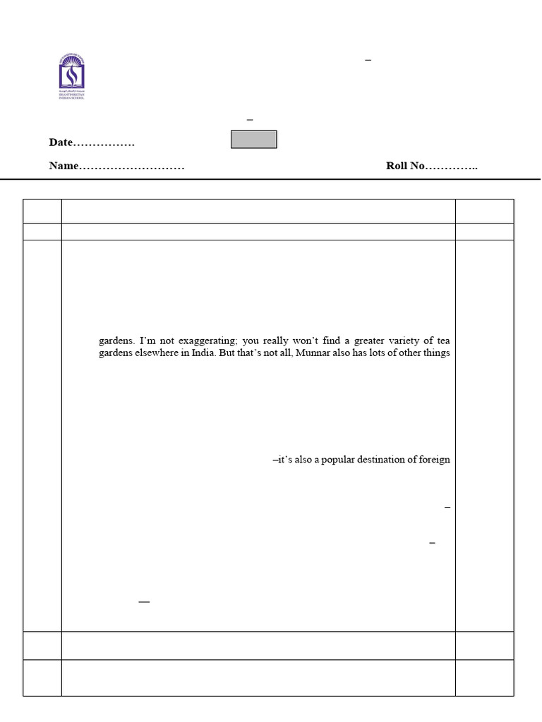 Model Question paper | PDF