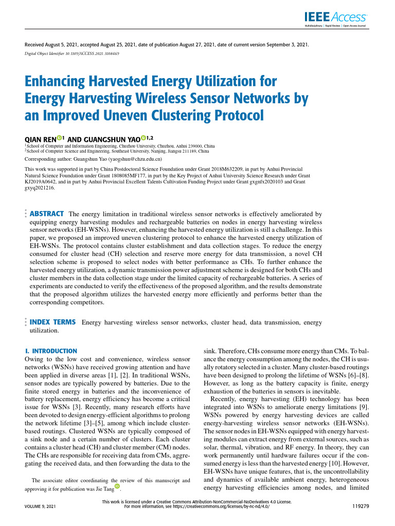Enhancing Harvested Energy Utilization For Energy Harvesting Wireless Sensor Networks by An ...
