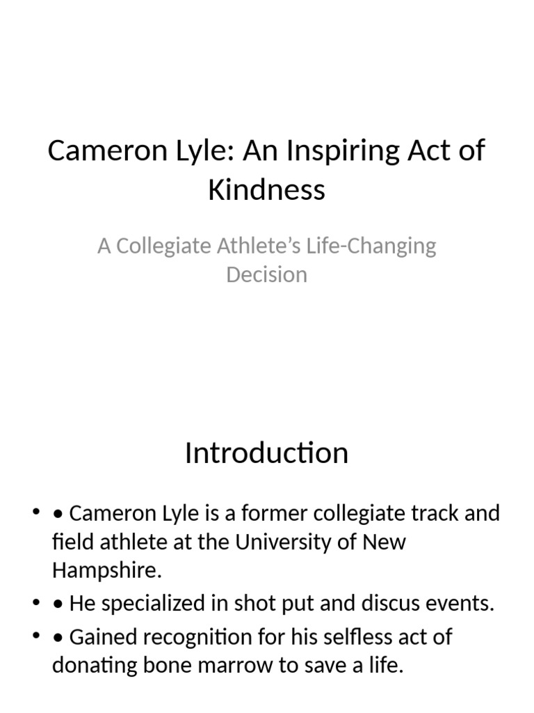 Cameron Lyle's Selfless Donation Story | PDF