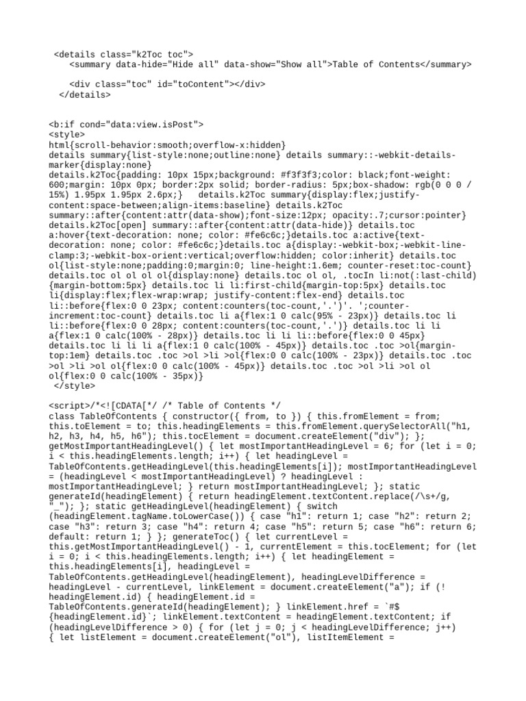 Automatic Table of Contents in Blogger (Key2blogging) | PDF