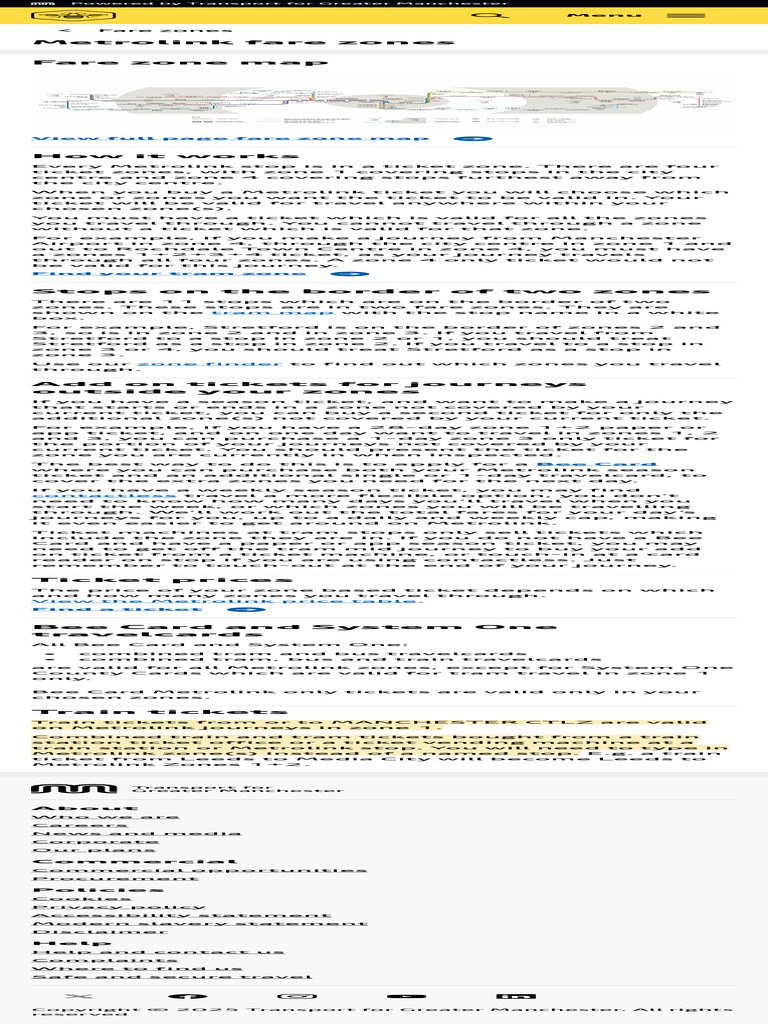 Metrolink fare zones Bee Network Powered by TfGM | PDF | Passenger Rail Transport | Transport