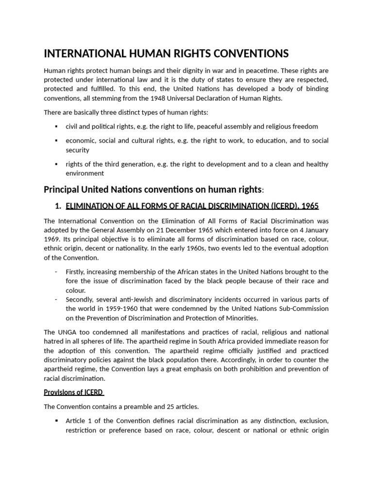 International Human Rights Conventions - 045309 | PDF | International ...