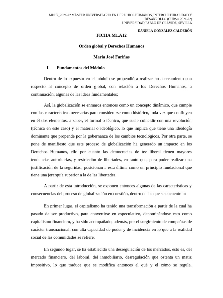 DGC. - Orden Global y DDHH. | PDF | Derechos humanos | Globalización