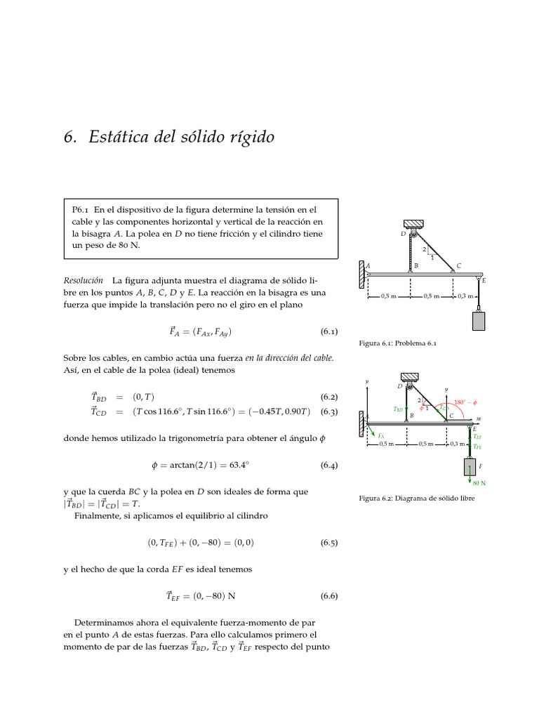 06 Estatica Solido Rigido Resolucion | PDF | Ecuaciones | Mecanica clasica