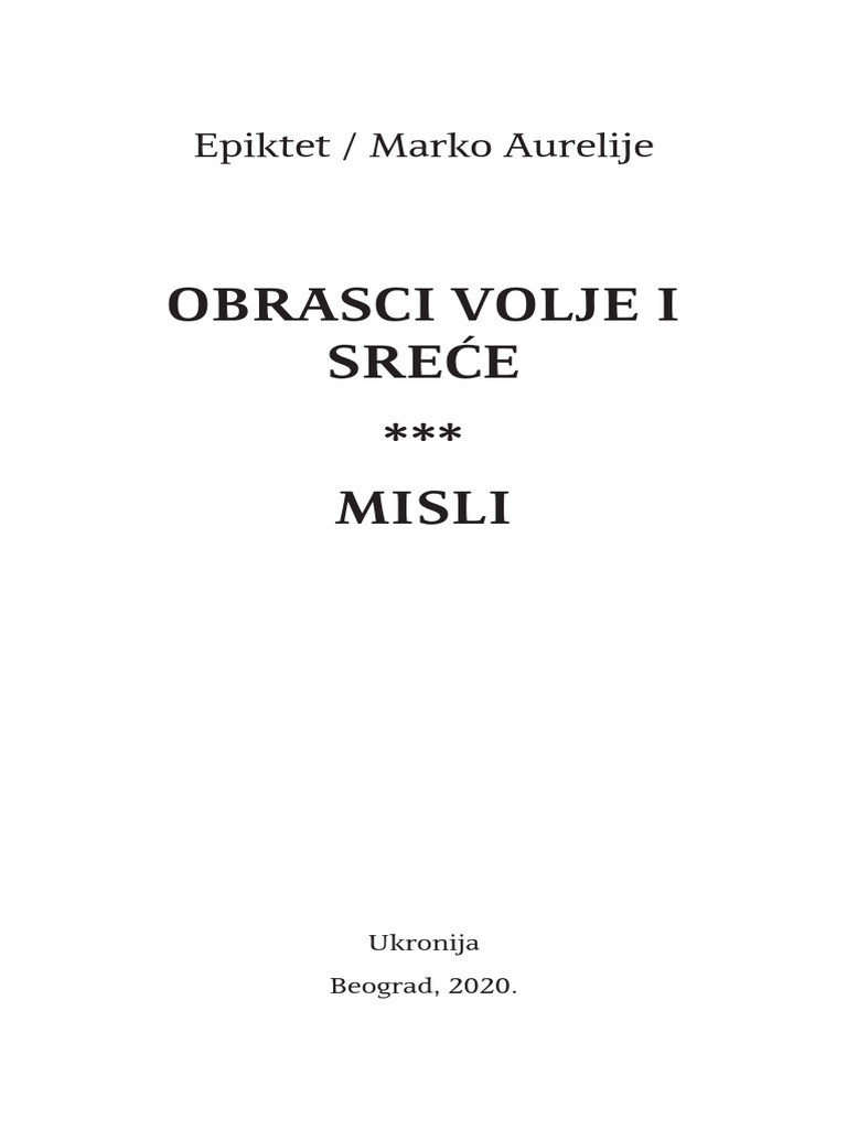 Obrasci Volje I Sreca Misli | PDF