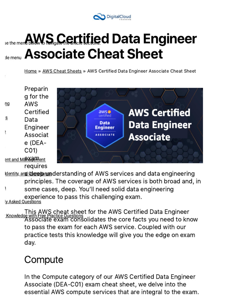 AWS Data Engineer Exam Guide | PDF | Databases | Ip Address