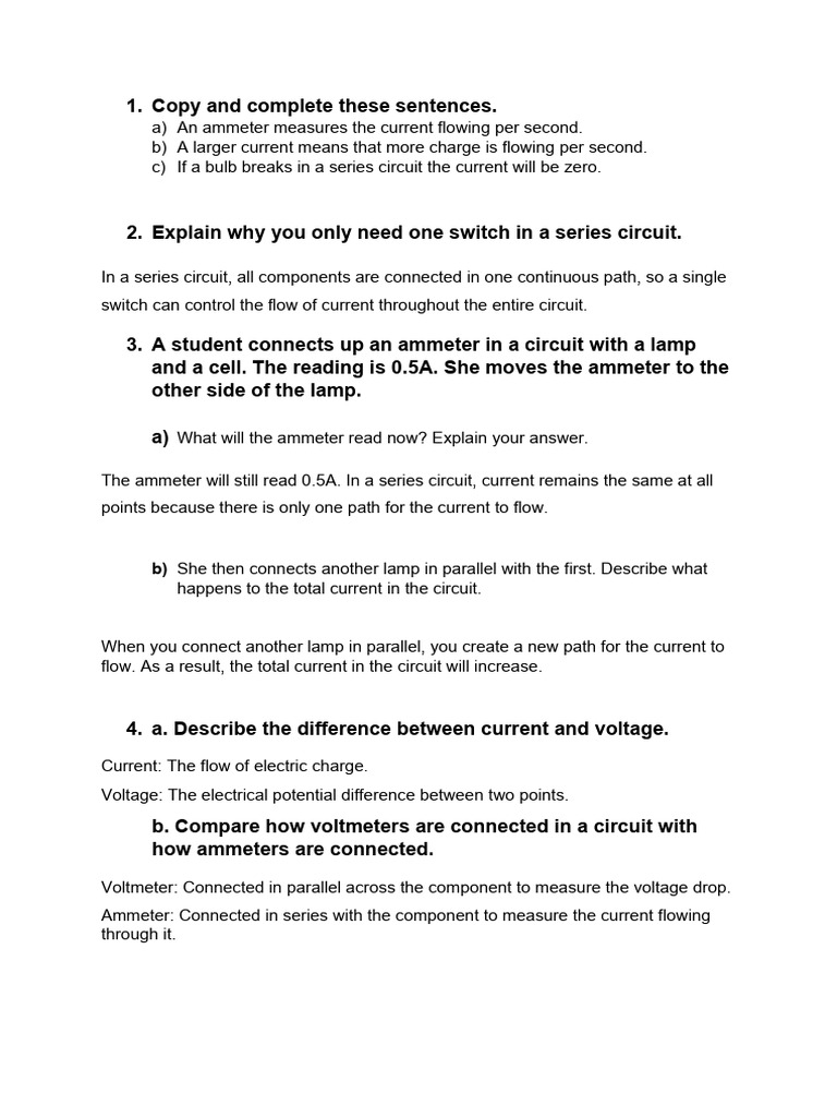 Circuit Basics and Calculations Guide | PDF | Series And Parallel ...
