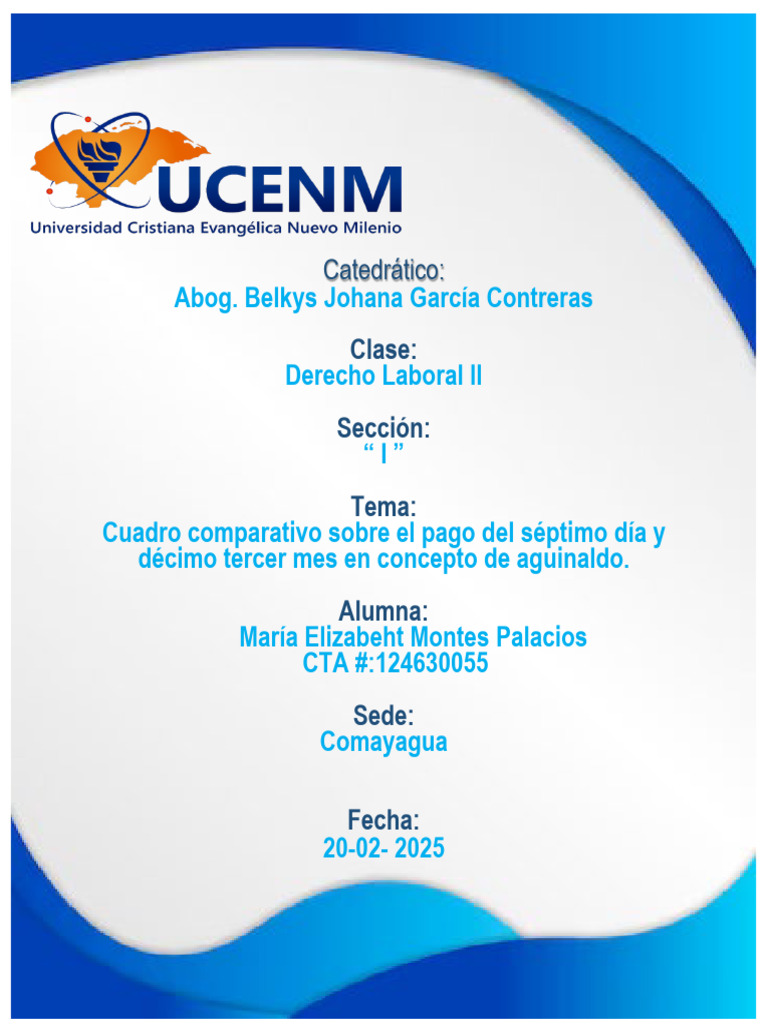 Cuadro Comparativo Sobre El Pago Del Séptimo Día y Décimo Tercer Mes en Concepto de Aguinaldo. | PDF