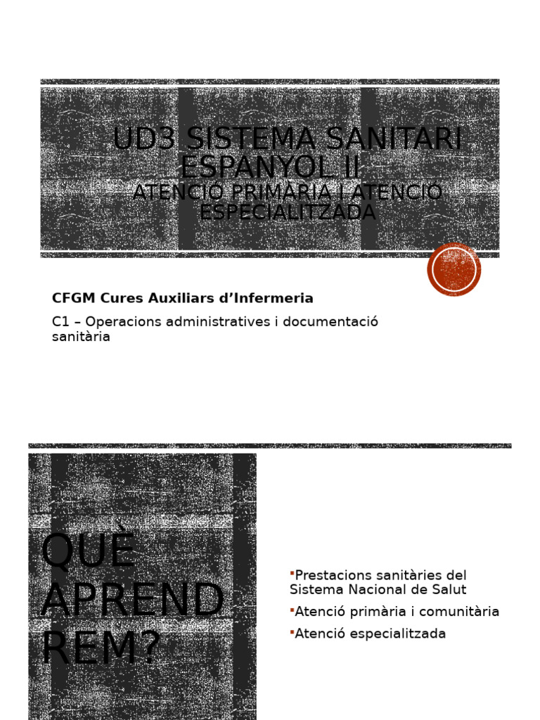 PPT3 UD3 - Sistema Sanitari Espanyol II | PDF