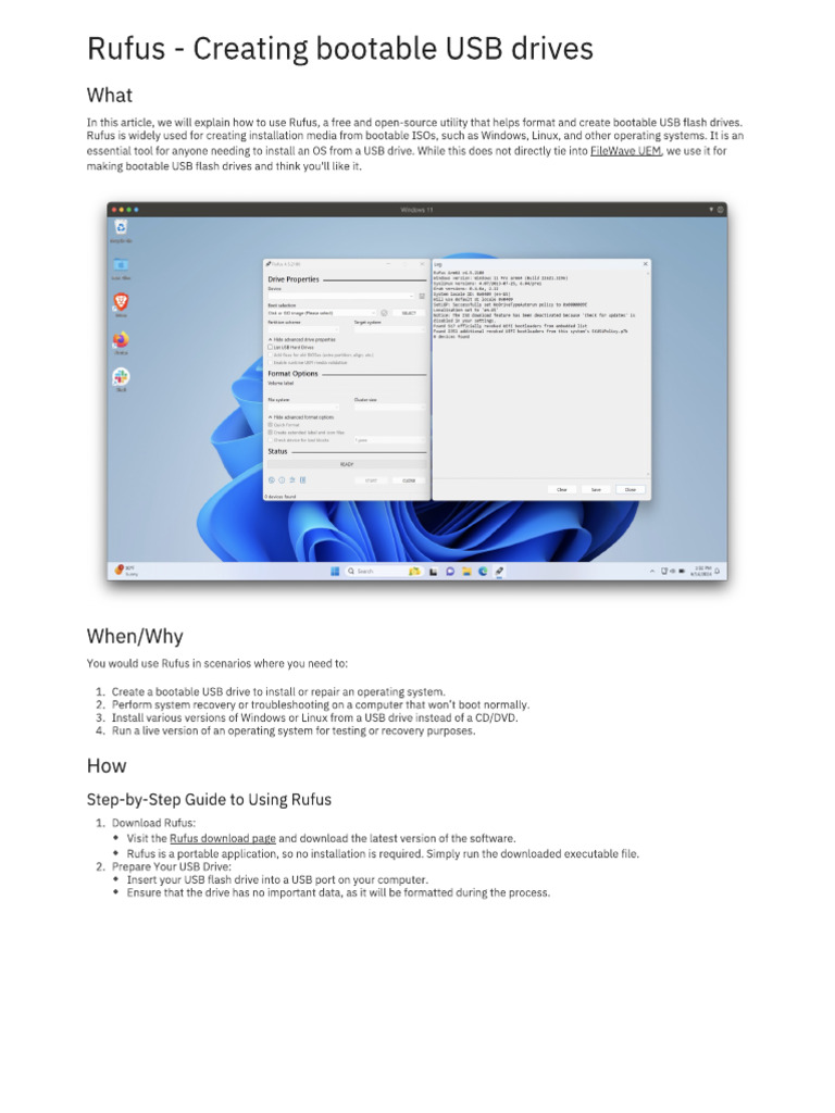 Rufus Creating Bootable Usb Drives | PDF