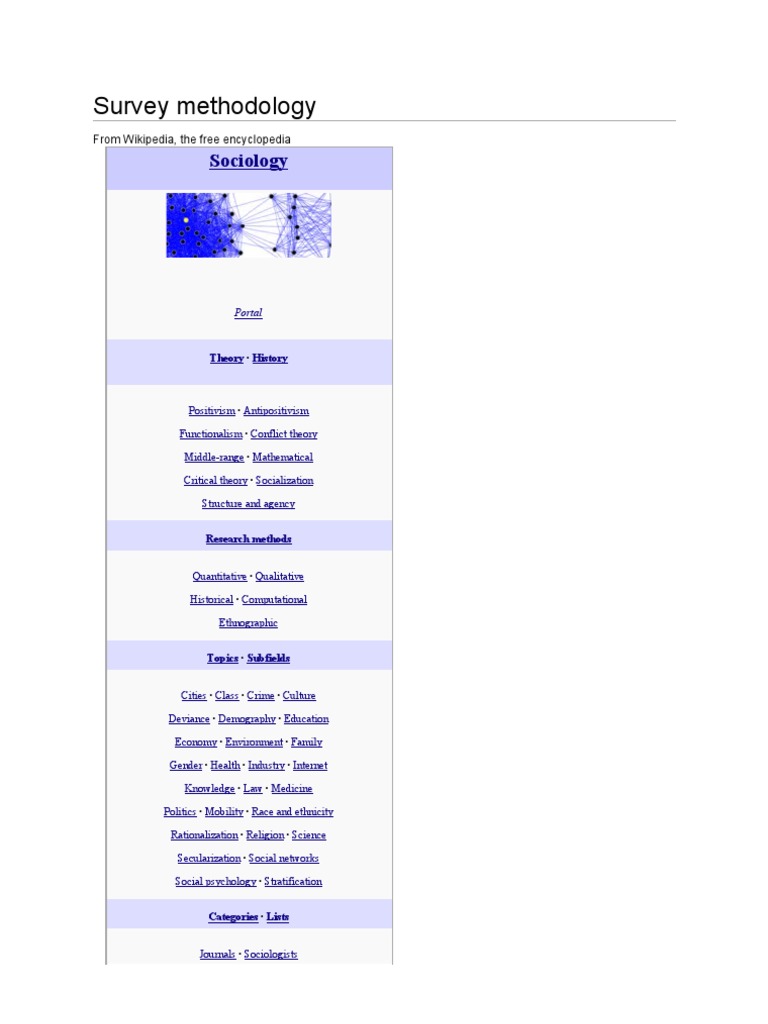 Survey Methodology | PDF | Survey Methodology | Sampling (Statistics)