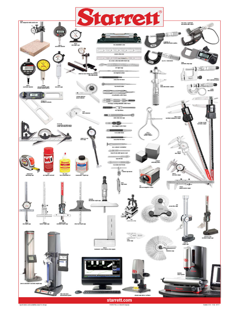 Starrett Precision Tool Poster (Bulletin 1213) | PDF | Tools