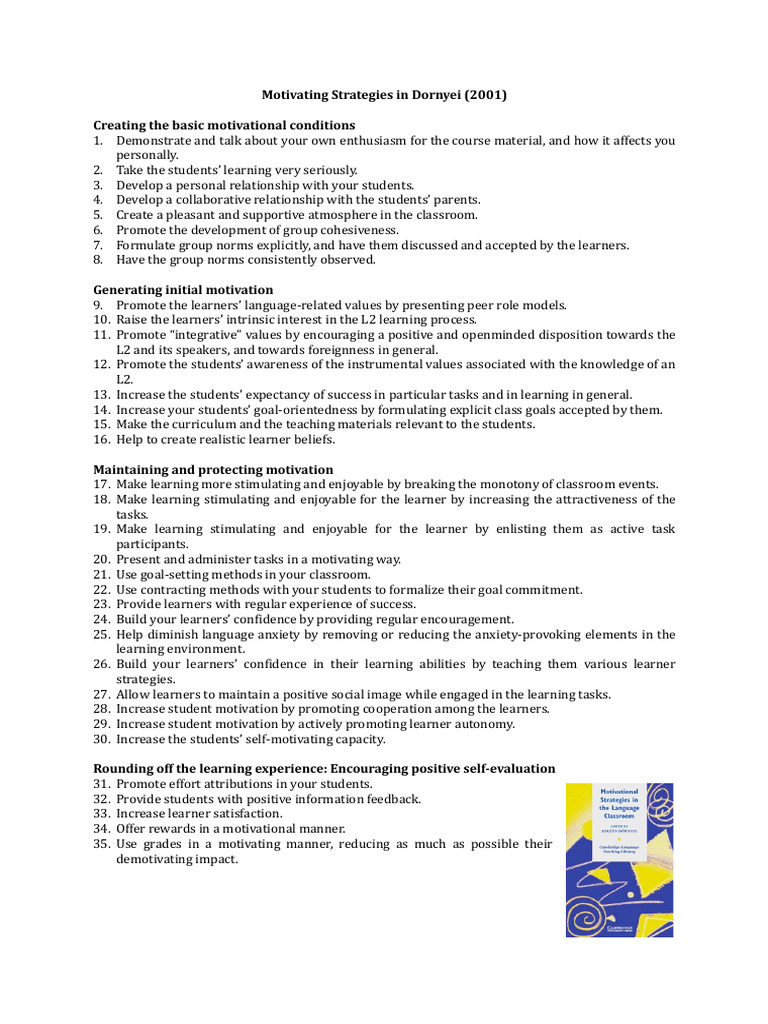 Effective Motivation Strategies for Learners | PDF | Learning | Motivation