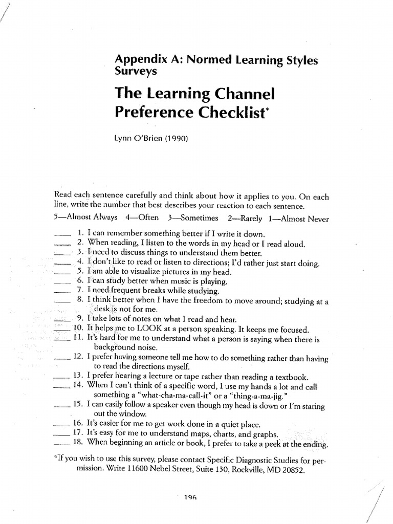 5 Learning Style Surveys | PDF