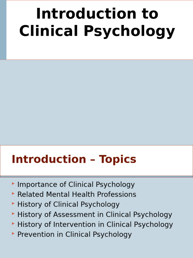 Introduction | PDF | Clinical Psychology | Psychological Evaluation