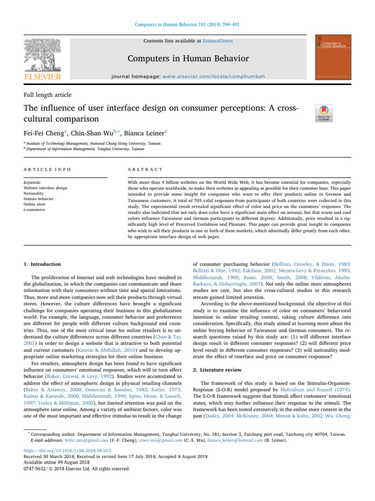 Cross-Cultural UI Design Impact | PDF | Emotions | Online Shopping