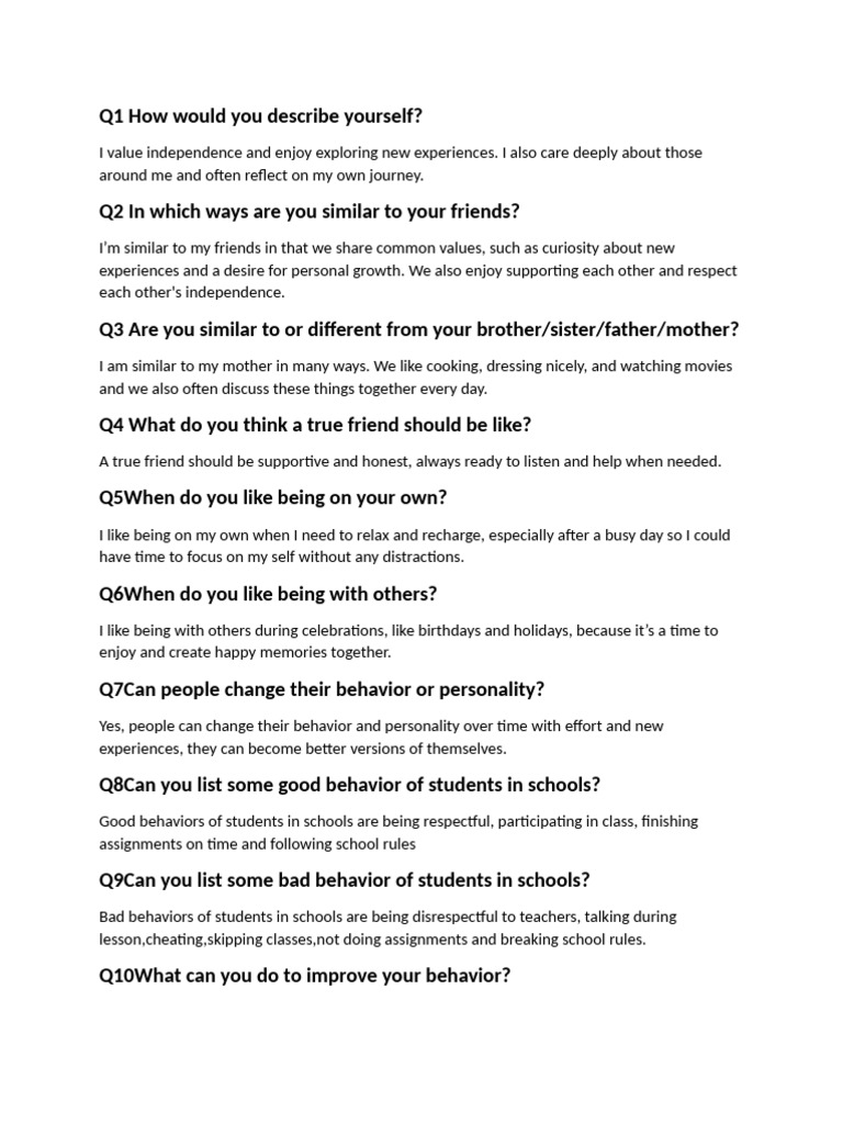 Q1How Would You Describe Yourself | PDF