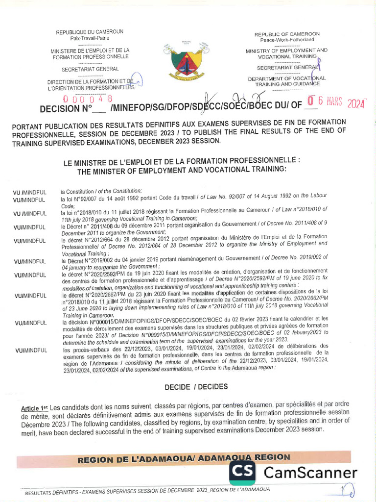 Ad Resultat CQP Dec 2023 | PDF