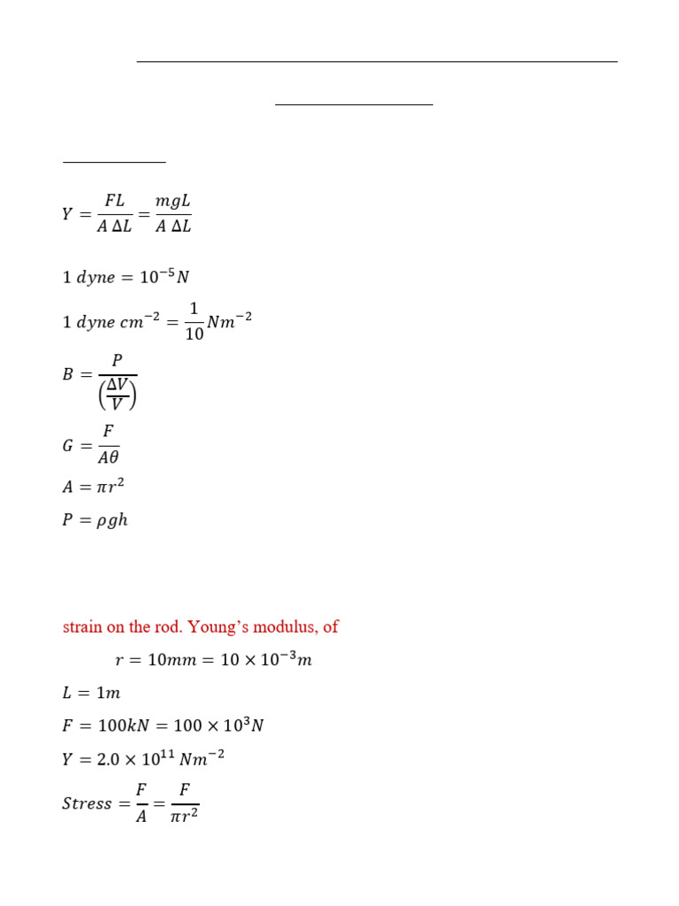 1 Problems (Mechanical Properties of Solids) | PDF | Young's Modulus | Stress (Mechanics)