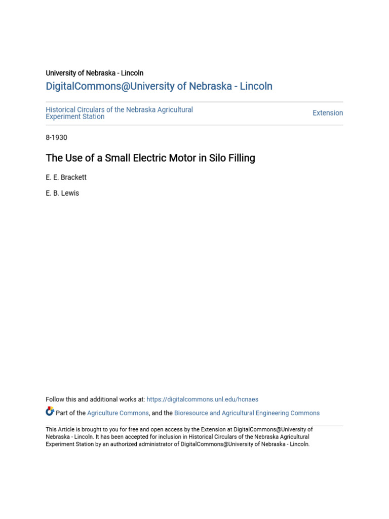 Small Electric Motor for Silo Filling | PDF