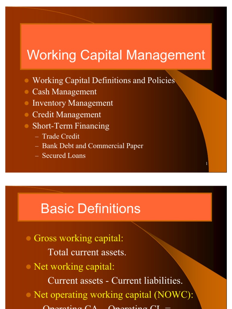 Working Capital Finance Trade Credit, Bank Finance and Commercial Paper ...