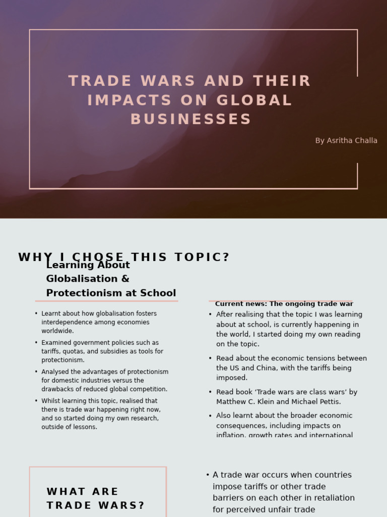Trade Wars and Their Impact On Global Businesses | PDF | Tariff ...
