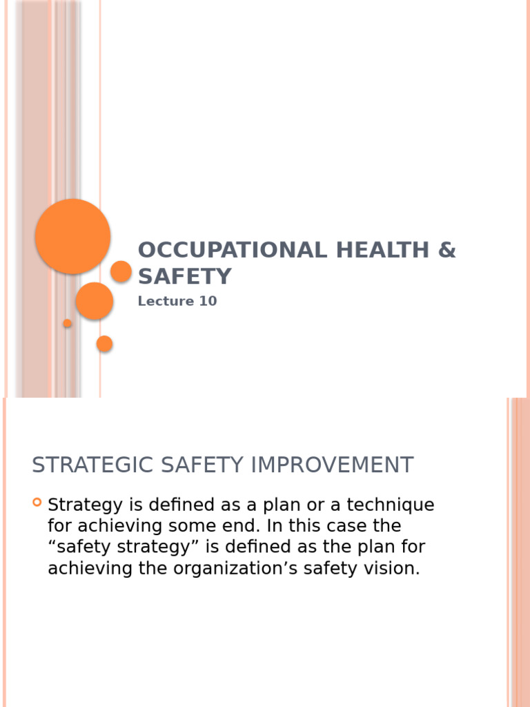 10 Occupational Health & Safety Lecture 10 | PDF | Occupational Safety ...