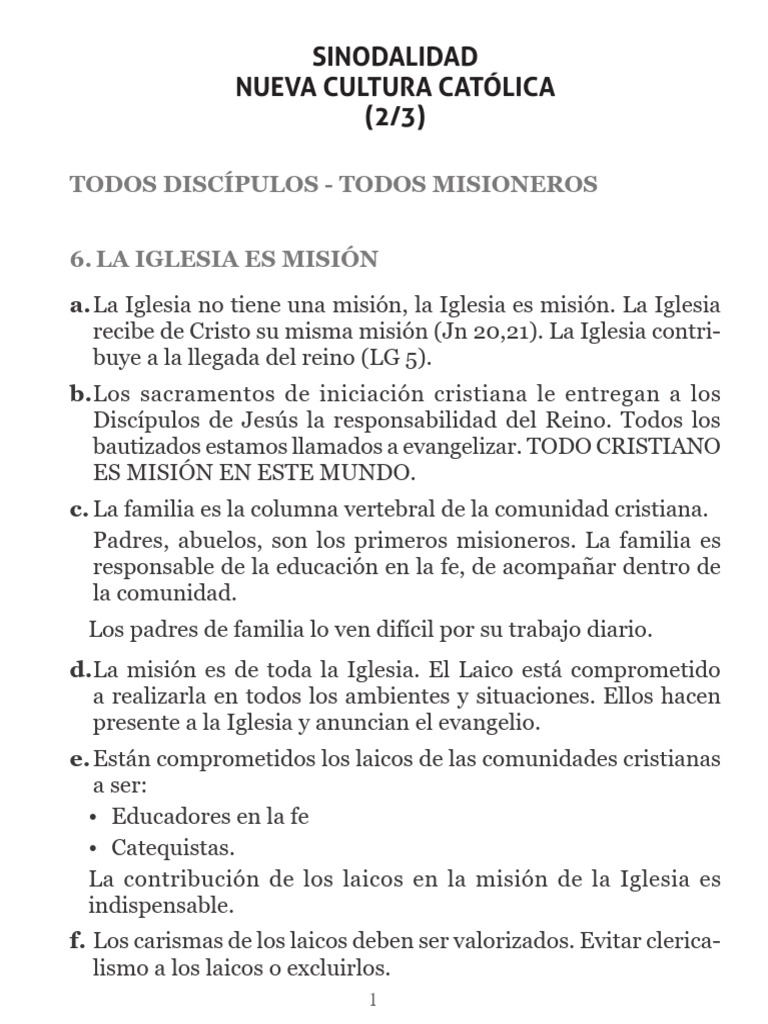Sinodalidad Cultura 2 | PDF | obispo | Iglesia Católica