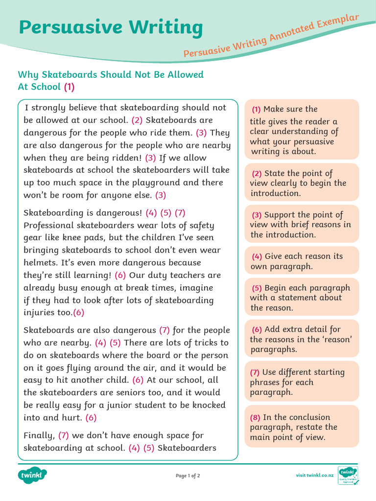 NZ e 1651300200 Level 2 Writing Persuasive Writing Annotated Exemplar ...