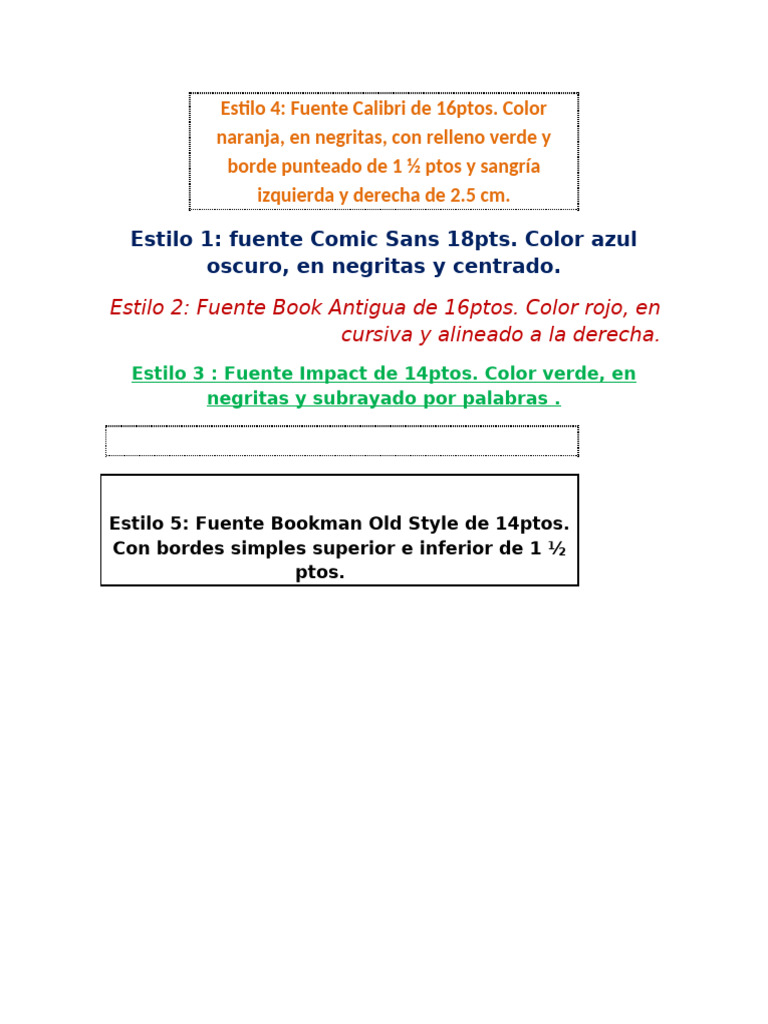 Estilos de Fuente y Formato Textual | PDF