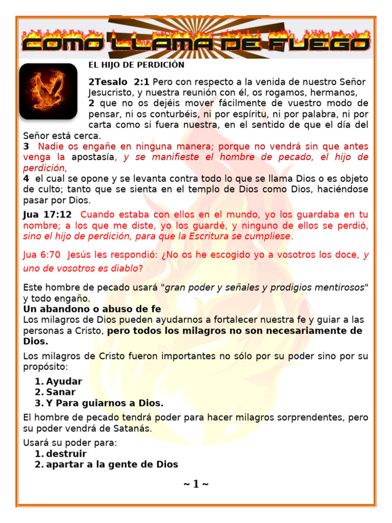 2Ts 2 COMO LLAMA DE FUEGO | PDF | Arca de la Alianza | Libro de revelación