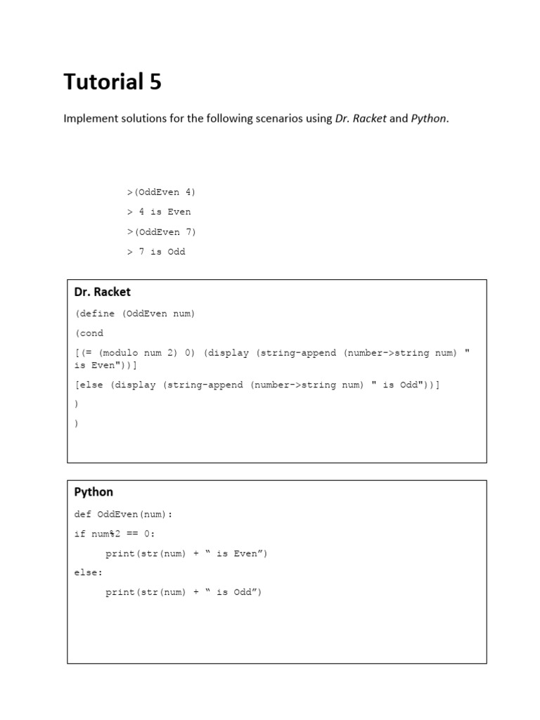 DR - Racket Tutorial 5 | PDF