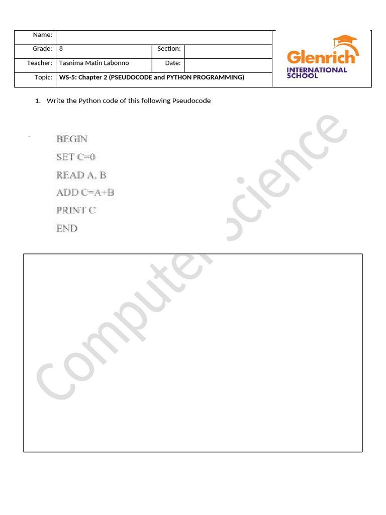 Pseudocode to Python Programming Guide | PDF