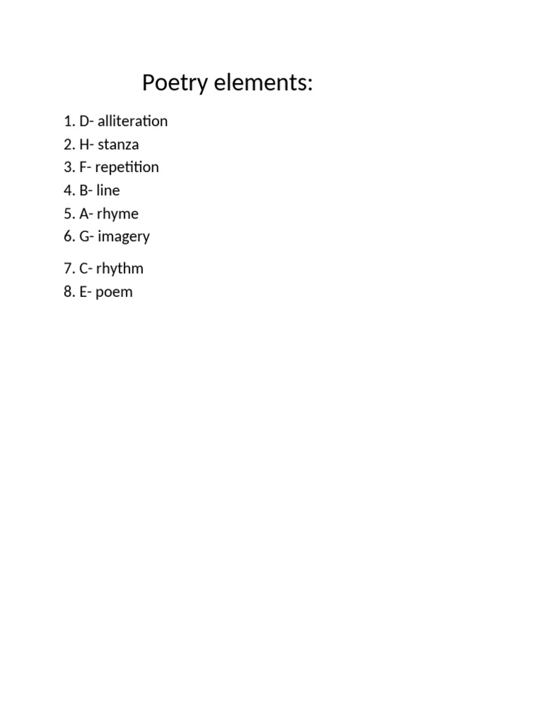 Poetry Elements | PDF
