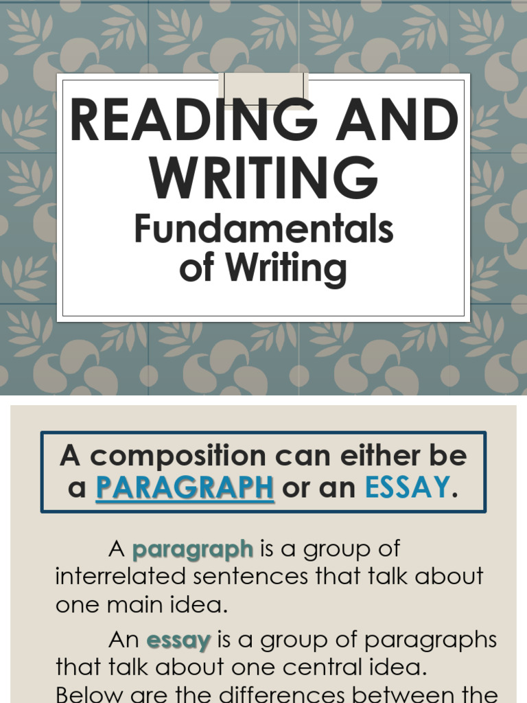 Writing Fundamentals: Paragraphs vs Essays | PDF | Essays | Human ...