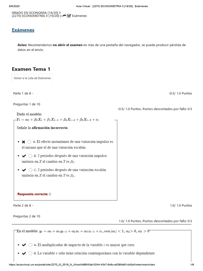 Examen Econometria | PDF | Mínimos cuadrados ordinarios | Ciencia actuarial