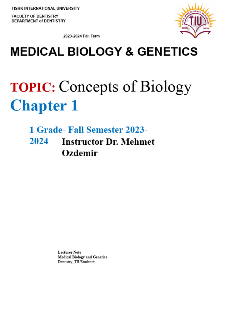 Concepts of Biology Chapter 1 | PDF | Reproduction | Tissue (Biology)