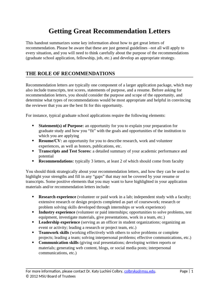 Crafting Effective Recommendation Letters | PDF | Résumé | Leadership
