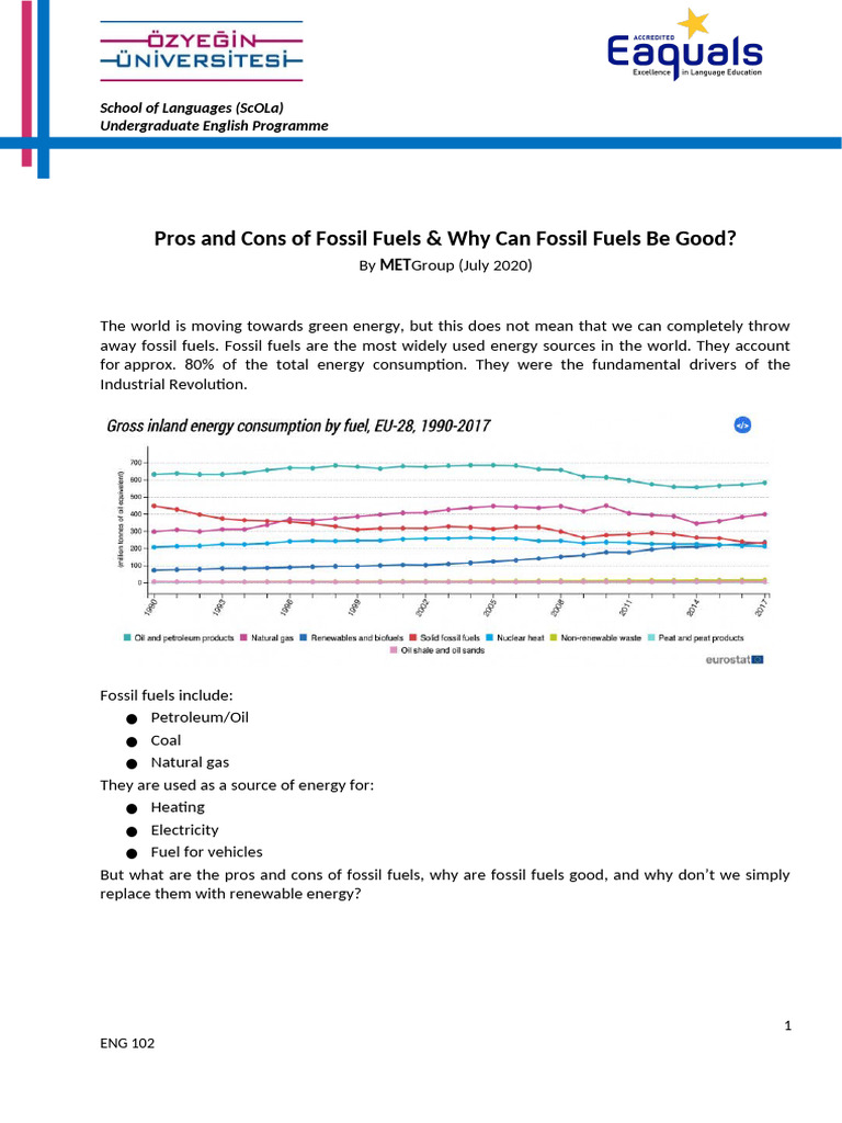 Pros and Cons of Fossil Fuels_METGroup | PDF | Fuels | Fossil Fuels