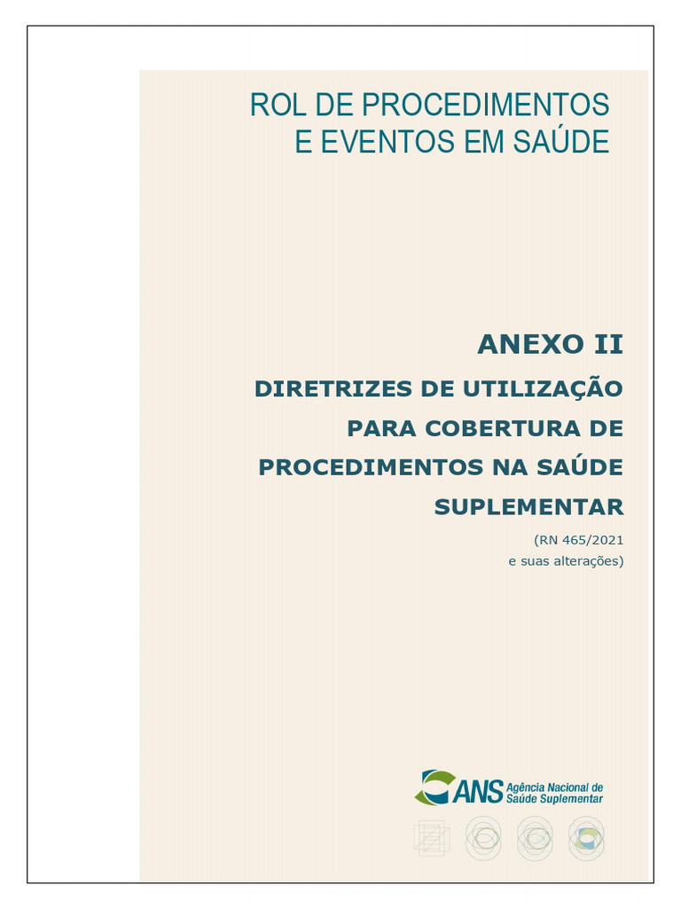 Anexo II DUT 2021 RN 465.2021 RN624 RN625.2024 | PDF | Infarto do Miocárdio | Paralisia cerebral