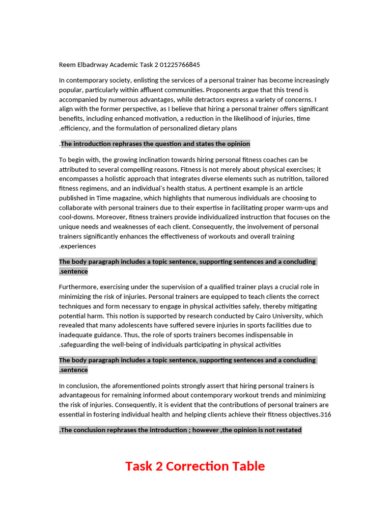 Reem Crash Course Task Three Academic | PDF | Personal Trainer | Physical Fitness