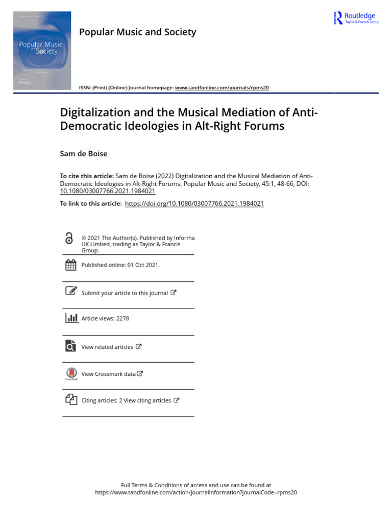 Alt-Right Music and Digitalization Insights | PDF | Alt Right ...