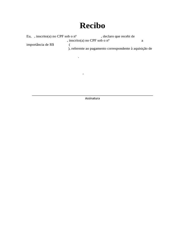 Recibo de Pagamento Recebido | PDF