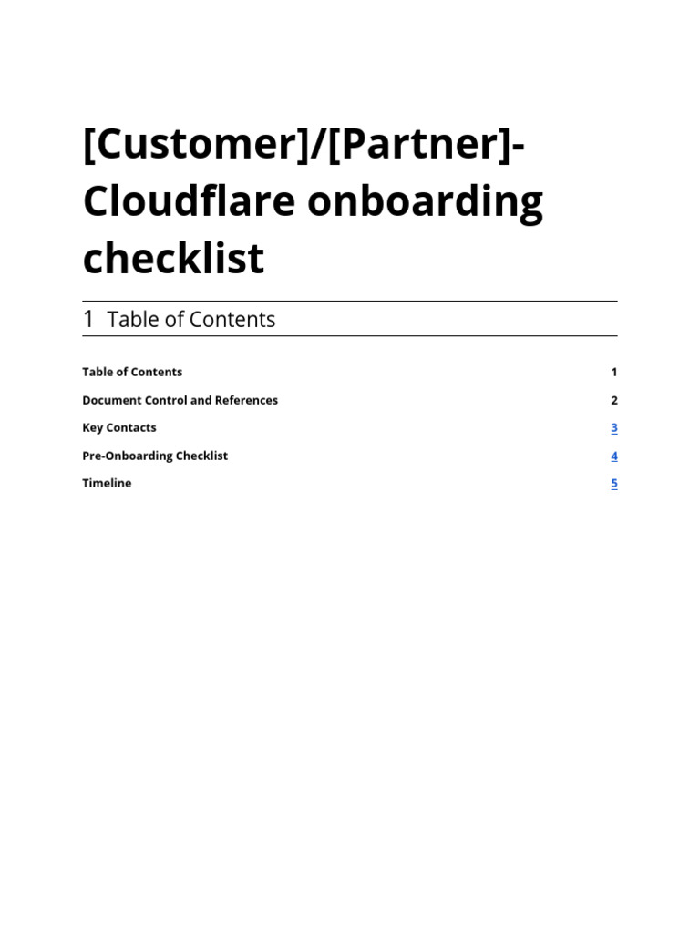 Cloudflare Onboarding Checklist | PDF | Domain Name System | Transport Layer Security