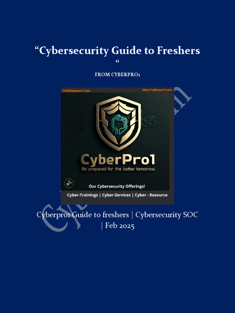 Cybersecurity Guide To Freshers - SOC | PDF | Security | Computer Security