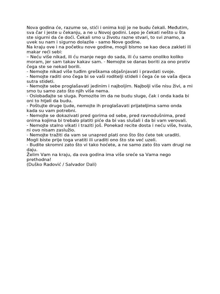 Nova Godina - Dusko Radovic | PDF