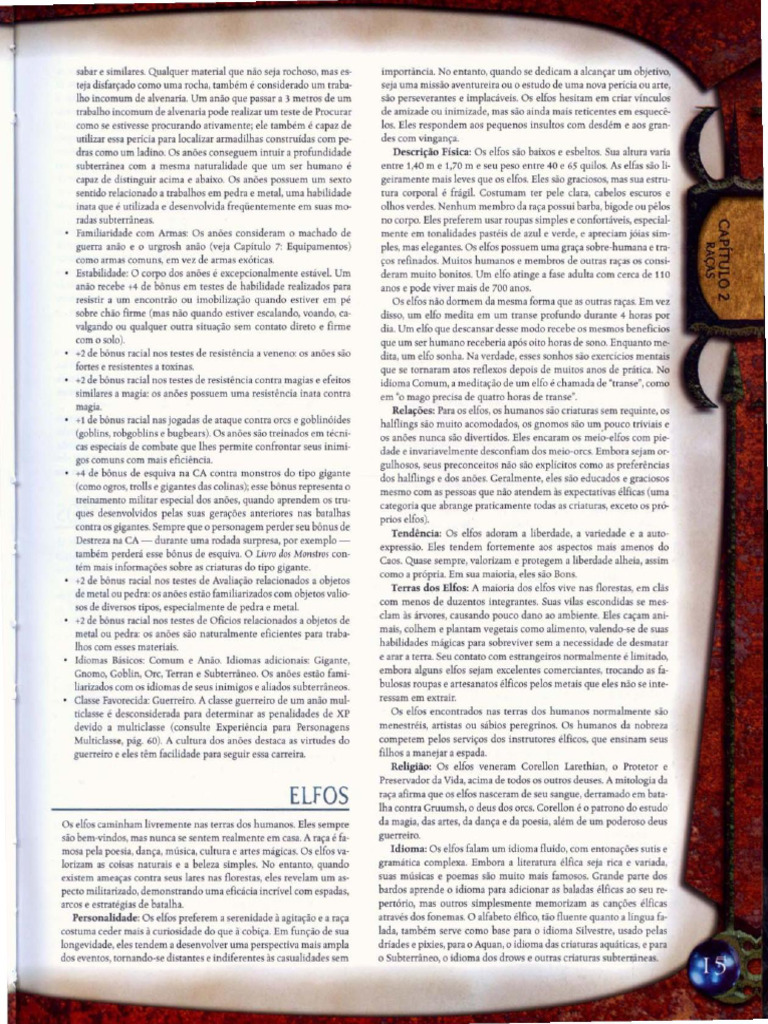 Características das Raças: Anões e Elfos | PDF | Elfos | Humano