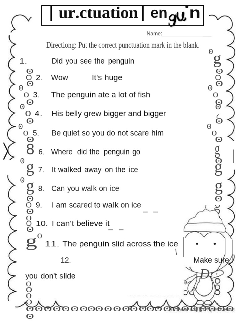 Punctuation Exercises for 1st Graders | PDF