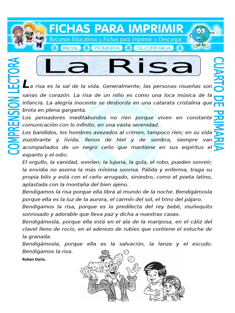 Ficha-La-Risa-para-Cuarto-de-Primaria | PDF