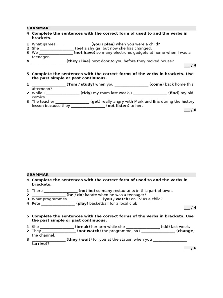 Grammar Unit 2 | PDF
